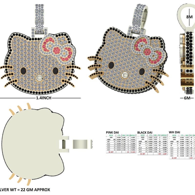 Diamond Pendant Cad - Etsy UK