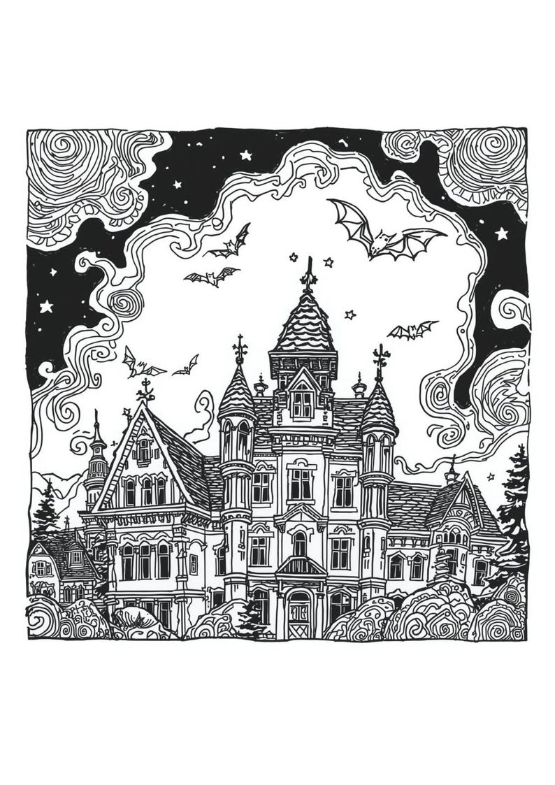 15 Night-time Colouring Pages (printable PDF) - Etsy