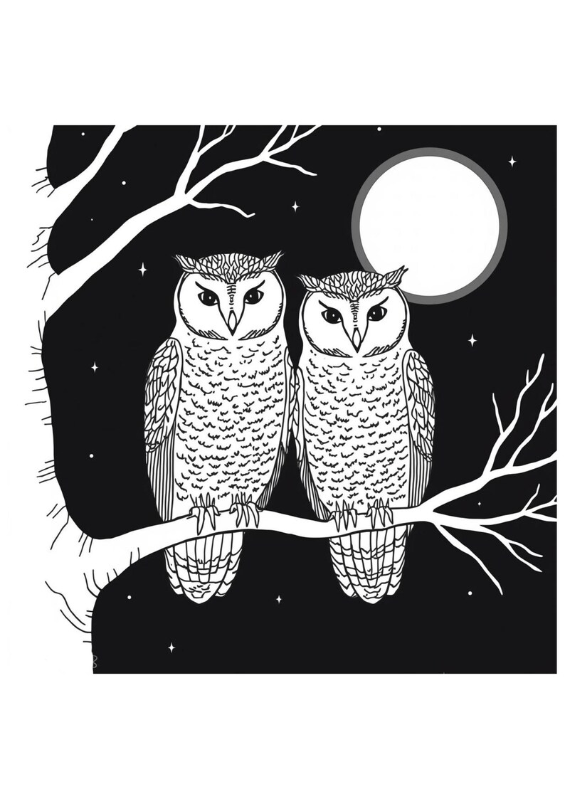 15 Night-time Colouring Pages (printable PDF) - Etsy