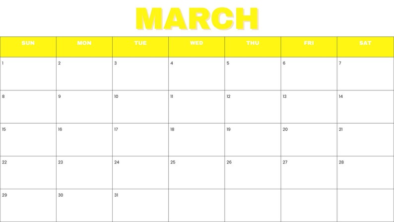 2026 Big Bold Rainbow Calendar (printable PDF) - Etsy