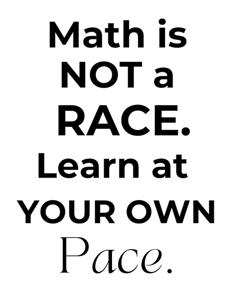 11x14 Inch Math Classroom Poster: Math is Not a Race. Do Math at Your ...