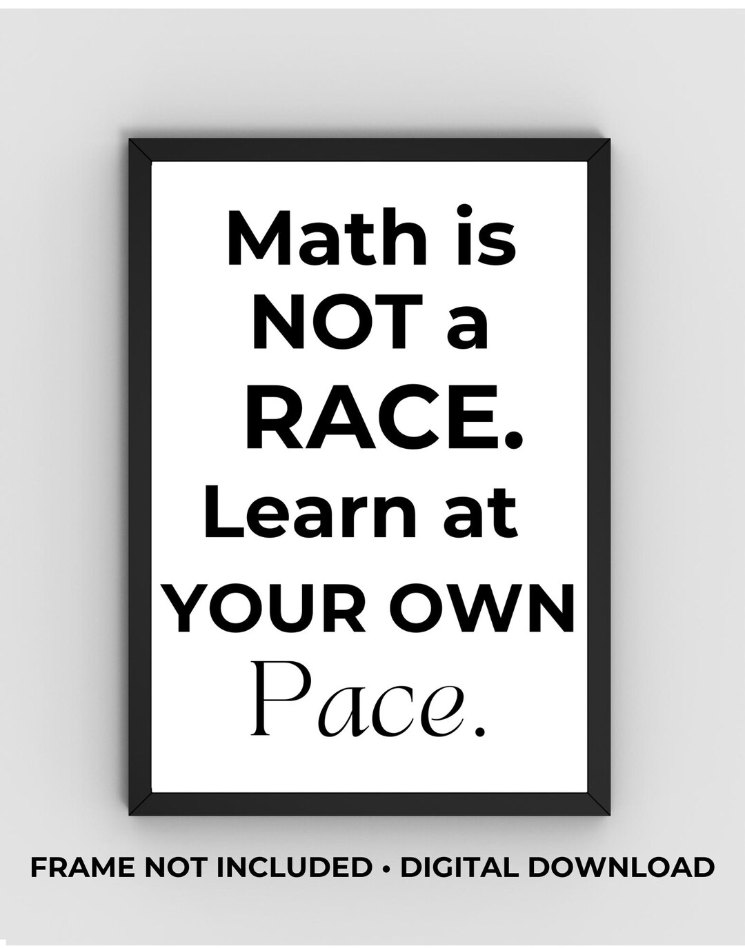 11x14 Inch Math Classroom Poster: Math is Not a Race. Do Math at Your ...