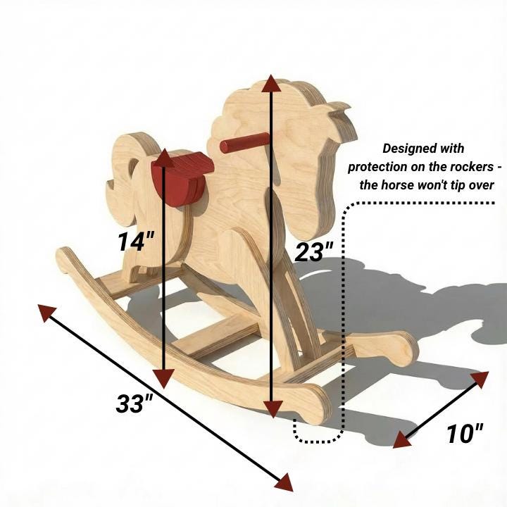 Wooden Rocking Horse Plan – DIY Plywood Toy (PDF Download) - Etsy