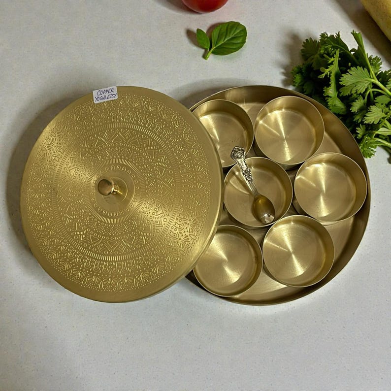 Brass Handcrafted Masala Box / Spice Box India. Housewarming Gift - Etsy