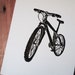 Mountain Bike Linocut Print - Handmade Printmaking Bicycle Lino Print ...
