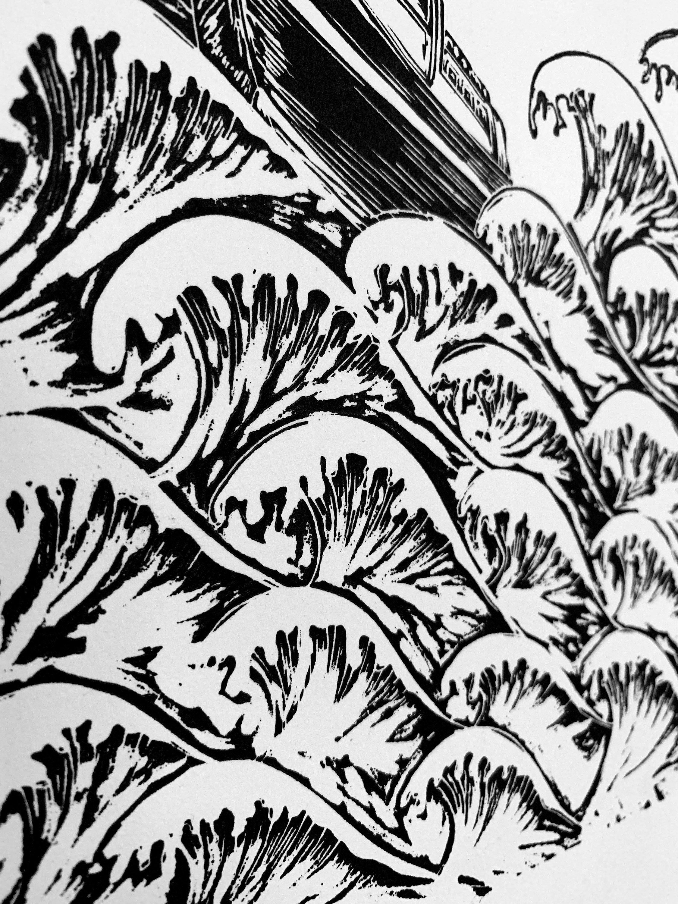 Boat at Sea - Handmade Art Print - Etsy