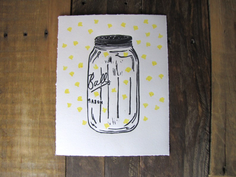 Firefly Mason Jar Print Summer Home and Garden Decor - Etsy