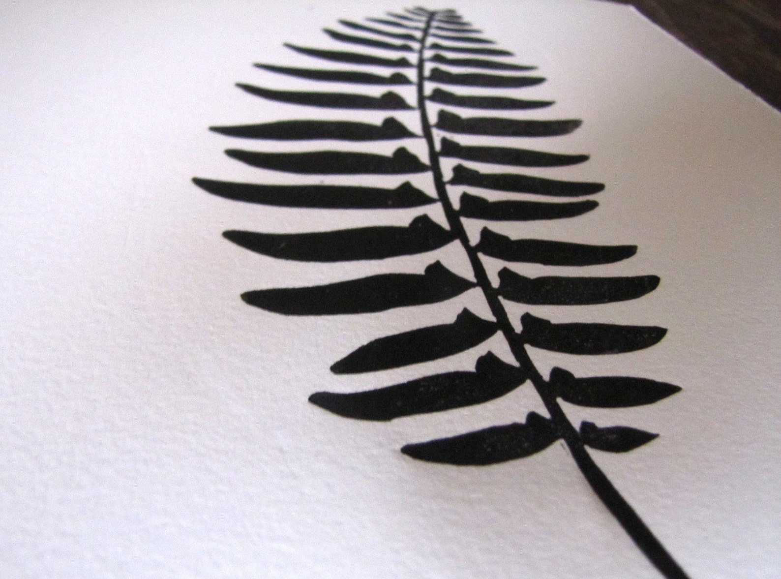 Forest Fern Linocut Block Botanical Print - Etsy