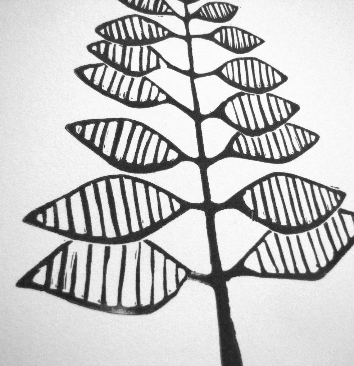 Forest Fern Block Print - Plant Fern Botanical Flowers - Etsy