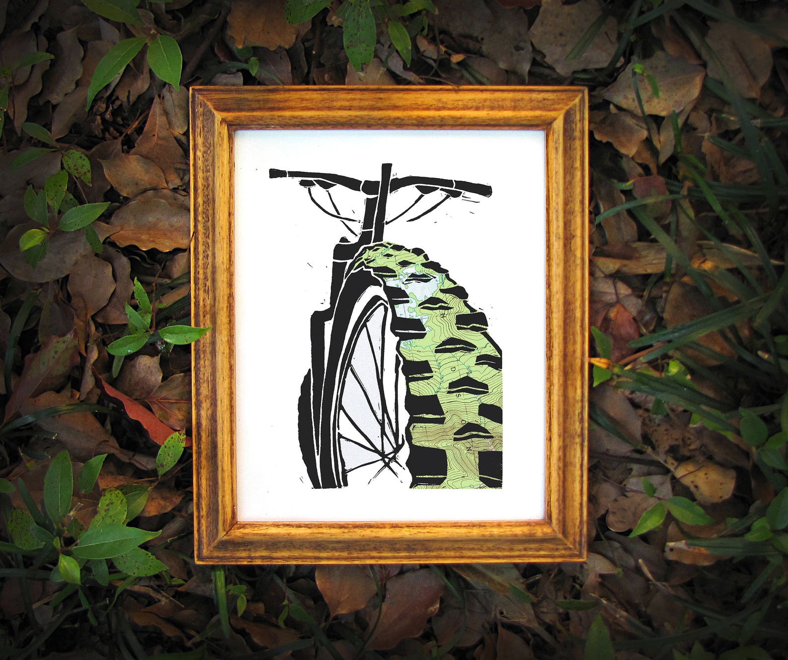 Mountain Bike Custom Topographic Art Print - Etsy