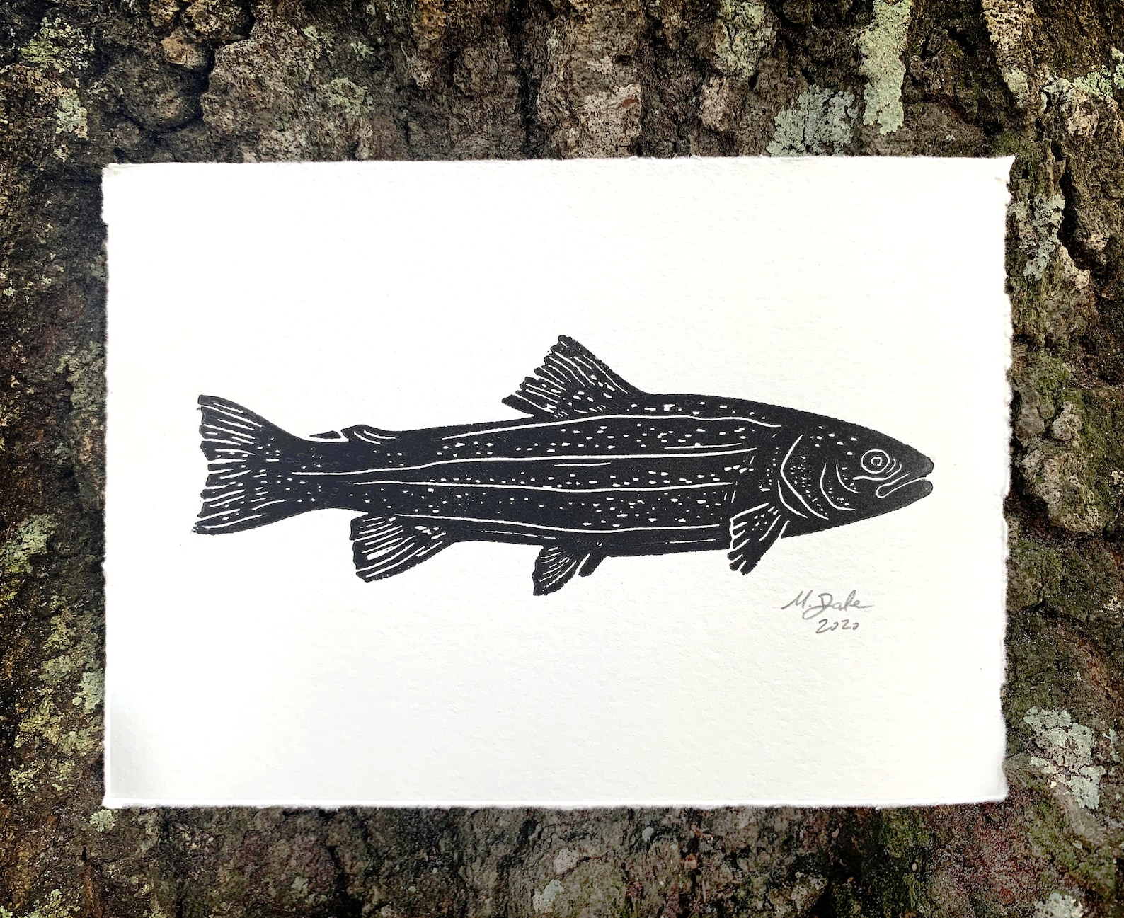 Trout Fish Print - Handmade Block Print - Etsy
