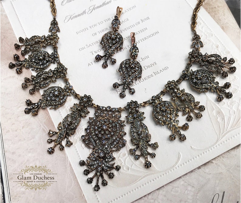 Bridal Jewelry Set Vintage Inspired Victorian Jewelry Set - Etsy