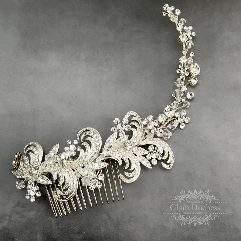 Bridal hair comb Crystal comb Crystal headband Bridal hair | Etsy