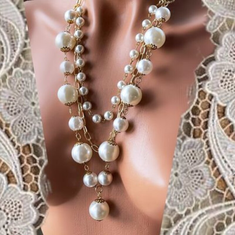 Pearl Layered Necklace - Etsy