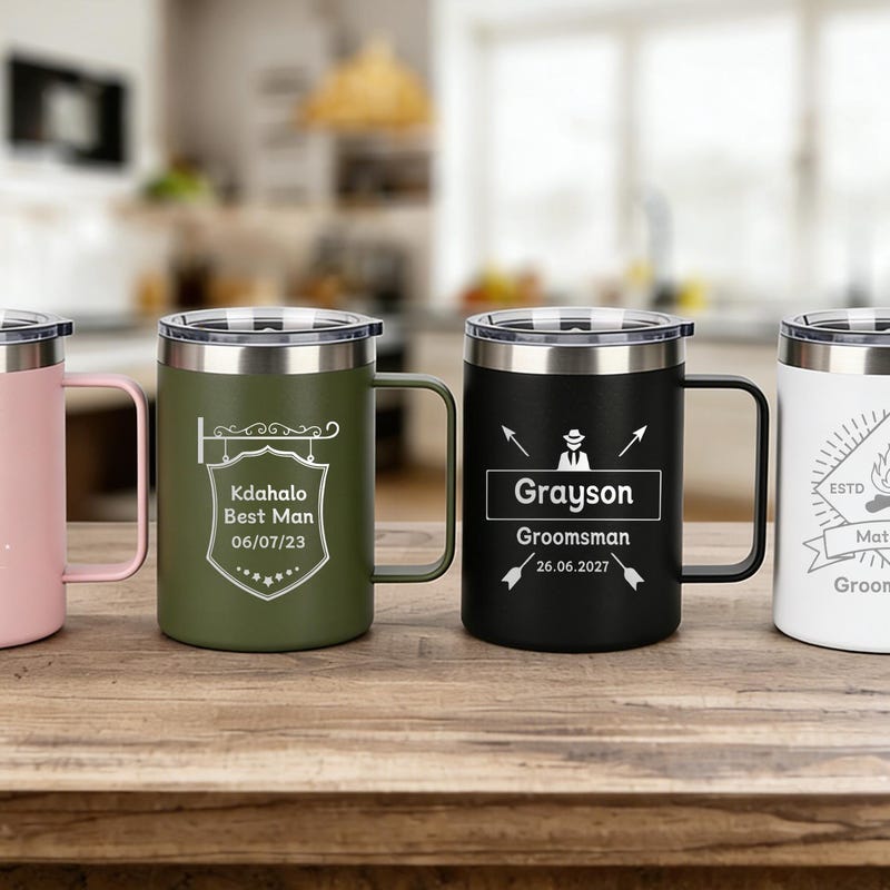 Custom Logo Mug Steel - Etsy UK