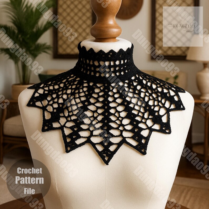 Gothic Lace Collar Crochet Pattern PDF, Victorian Choker Tutorial ...