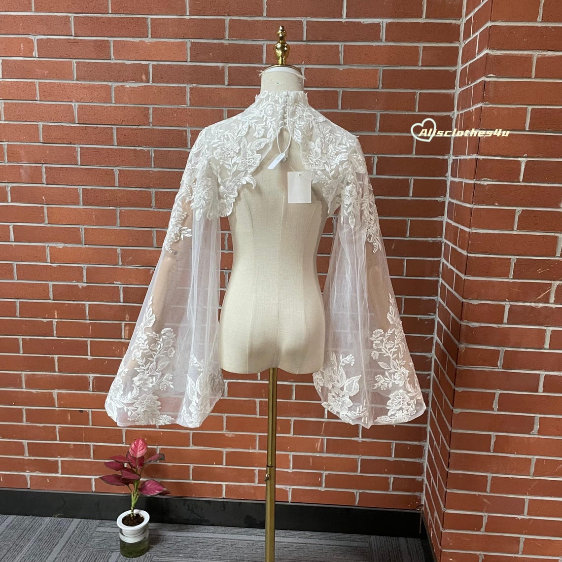 Beaded Floral Ivory Tulle Lace Sleeves,hanging Neck Bridal Sleeves ...