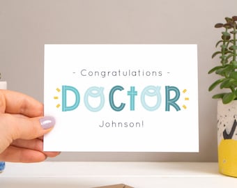 Personalised Congratulations Doctor Card, Qualified Doctor Card, Doctor ...