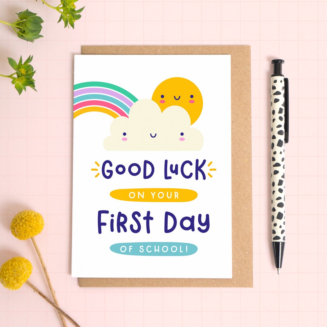 Good Luck on Your First Day of School Card - Primary School - Reception ...
