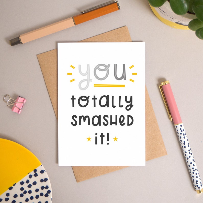 You Smashed It Congratulations Card - Etsy