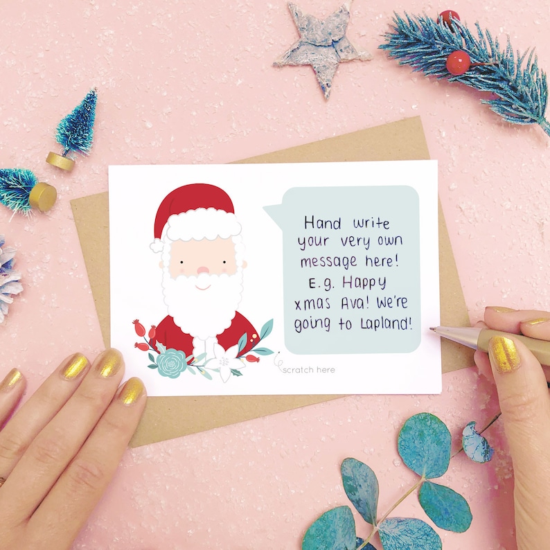 Christmas Santa Personalised Scratch Card - Etsy UK
