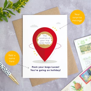 Personalised Location Pin Holiday Reveal Scratch Card - Etsy
