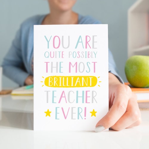 Best Teacher Ever Appreciation Greeting Card - Etsy