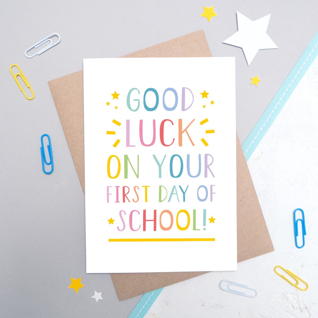 Good Luck on Your First Day of School Card - Etsy