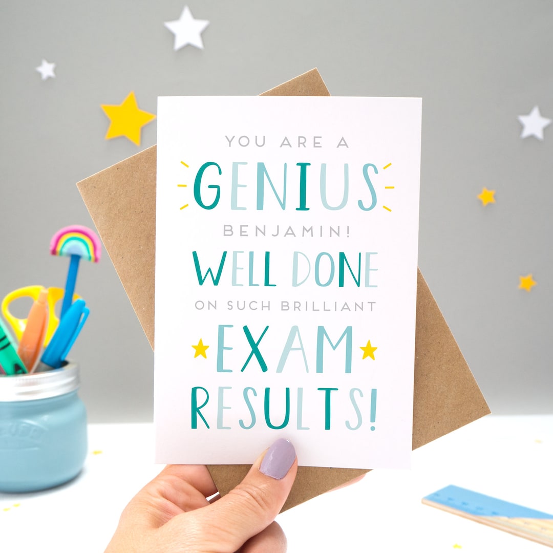 Genius Exam Results Personalised Card - Etsy