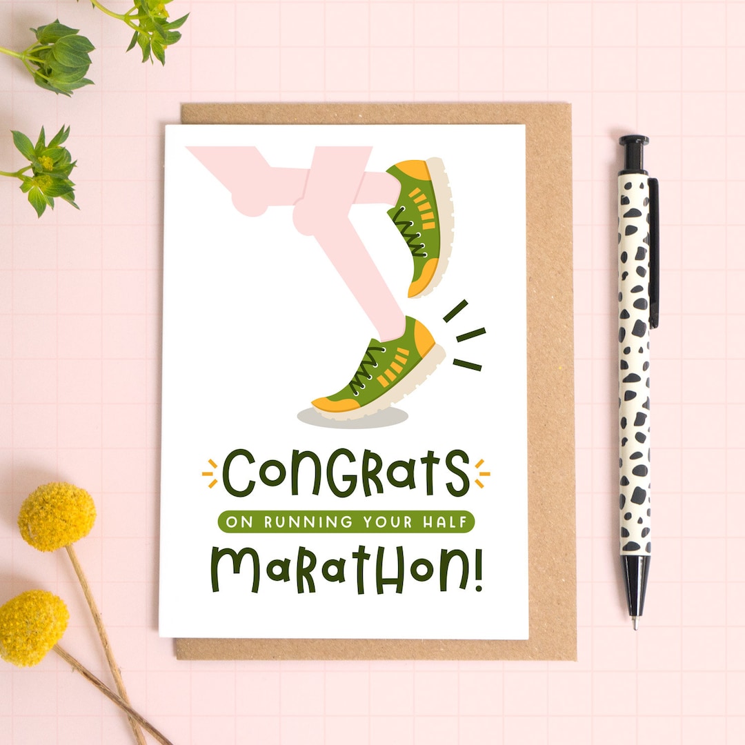Half Marathon Congratulations Card: Running Finisher Card - Etsy