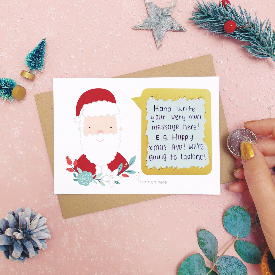 Christmas Santa Personalised Scratch Card - Etsy UK