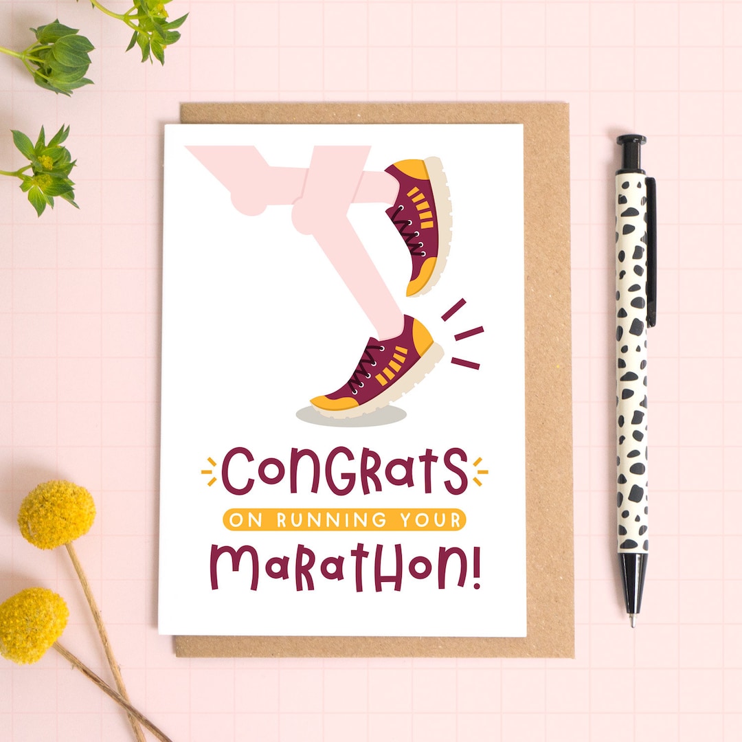 Marathon Congratulations Card: Running Finisher Congrats - Etsy