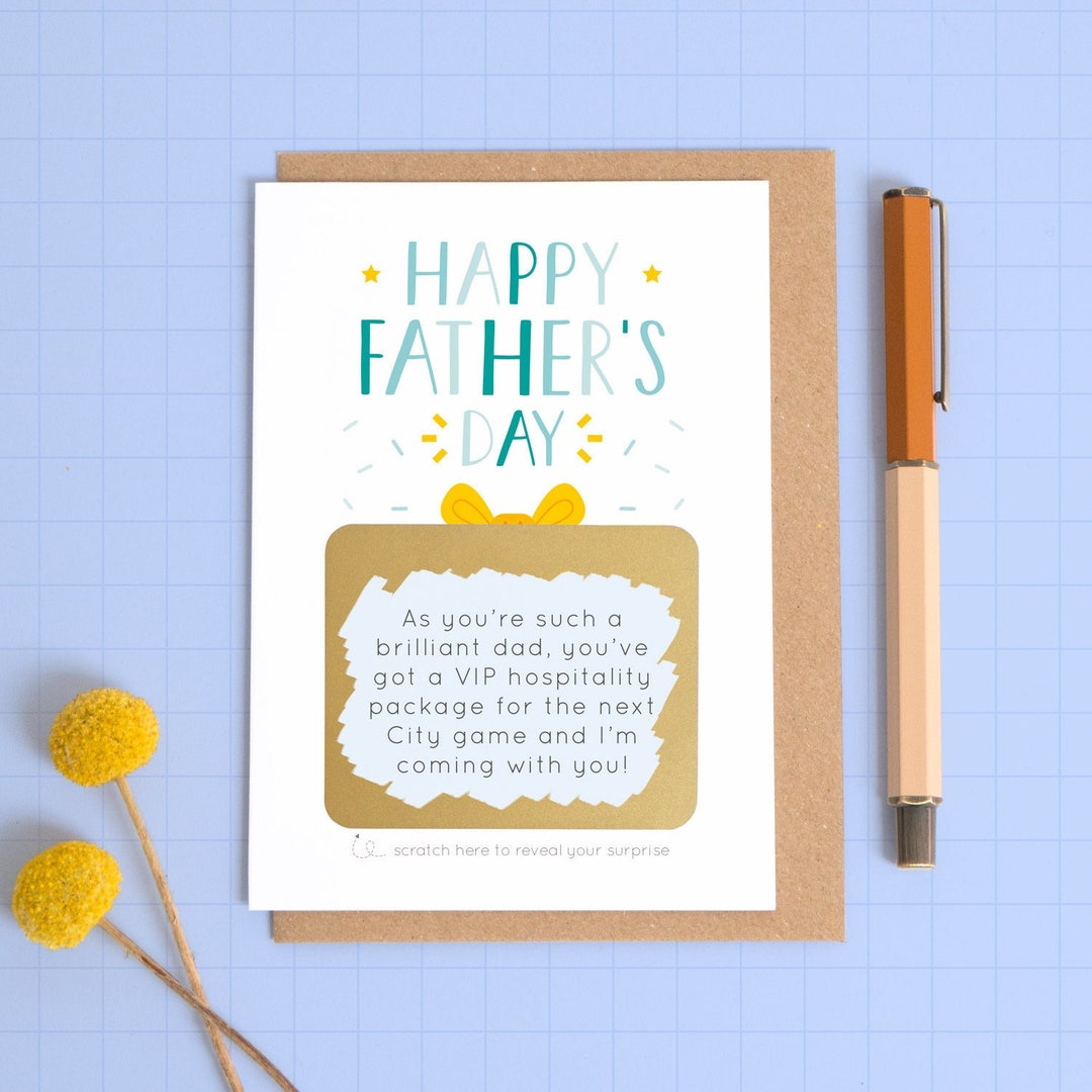 Personalised Happy Father's Day Gift Scratch Card Scratch and Reveal ...