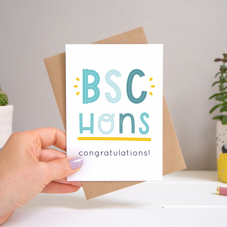 BSc Hons University Degree Graduation Congratulations Card | Etsy