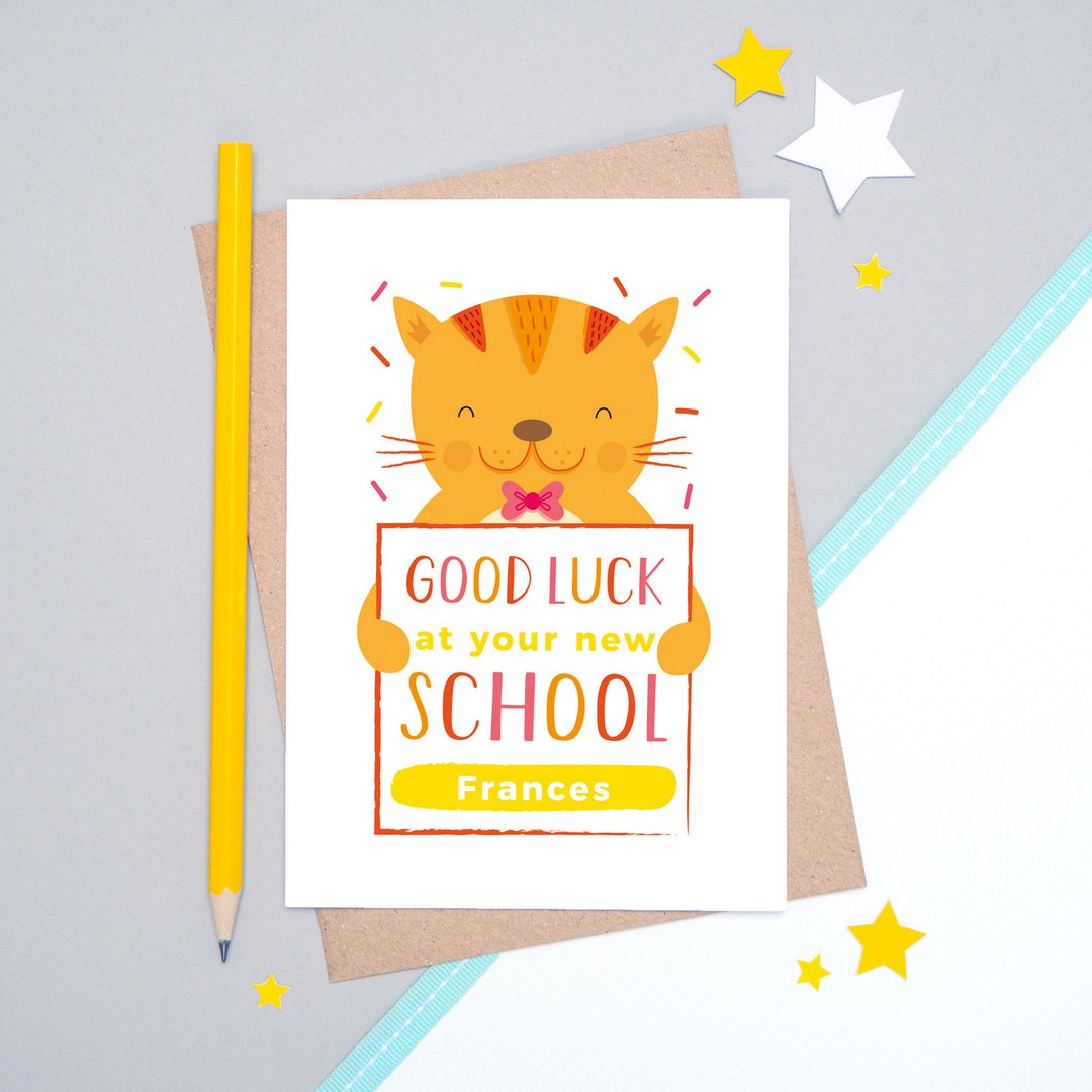 Good Luck at Your New School Personalised Card - Etsy