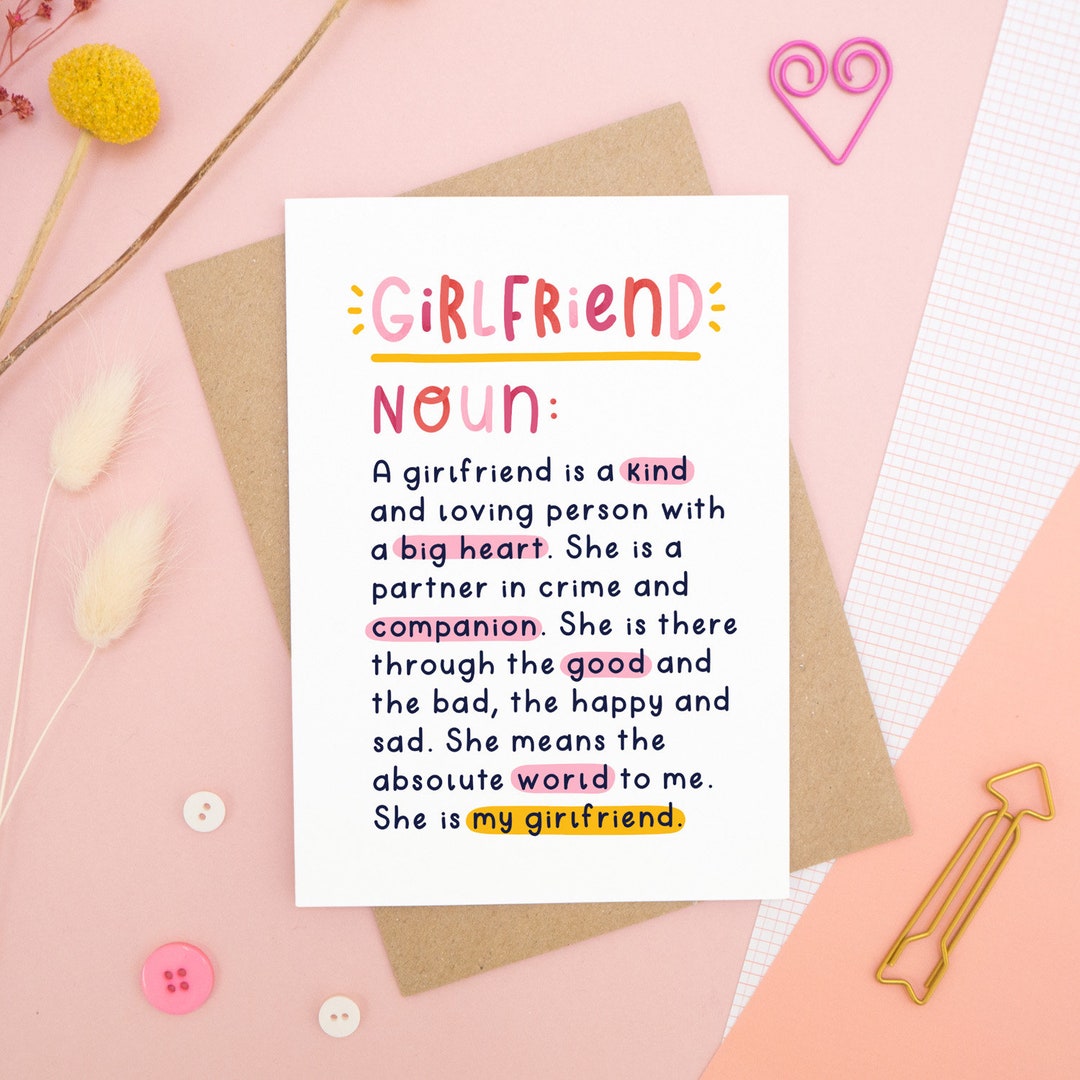 Girlfriend Definition Anniversary Card - Valentine's Card - Heartfelt ...