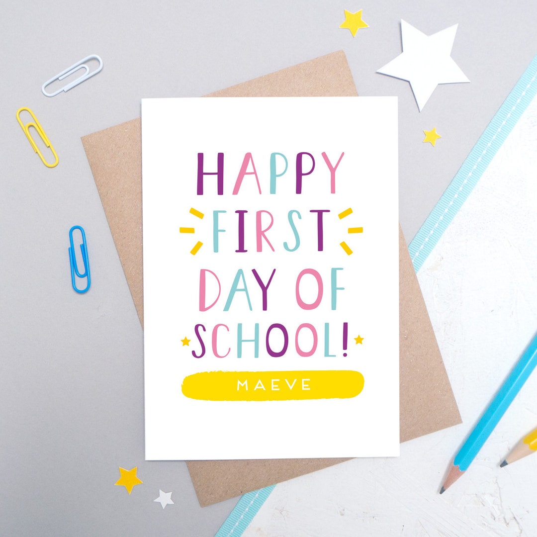 Happy First Day of School Personalised Card - Etsy