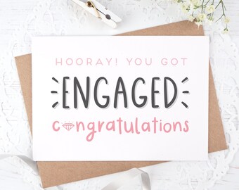 Printable Engagement Cards Digital Congratulations Cards - Etsy