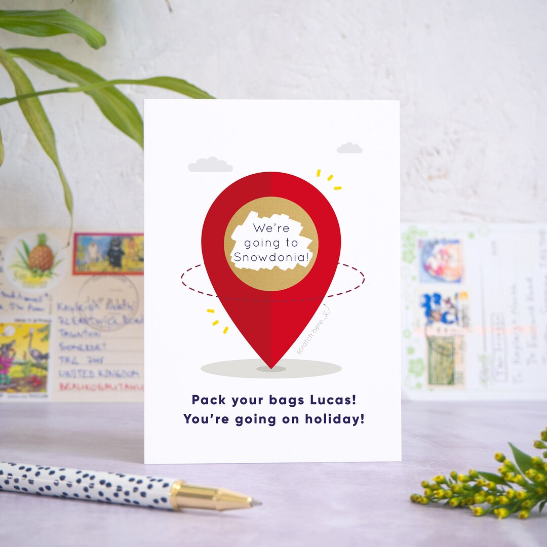 Personalised Location Pin Holiday Reveal Scratch Card - Etsy