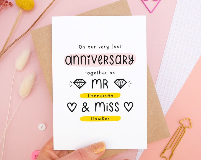 Last Anniversary Before We Marry Personalised Card - Etsy