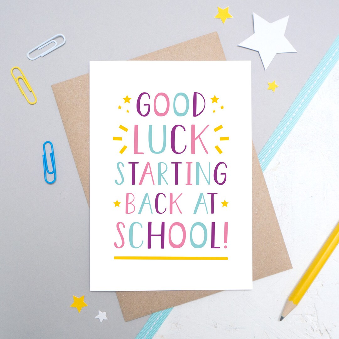 Good Luck Starting Back at School Card - Etsy