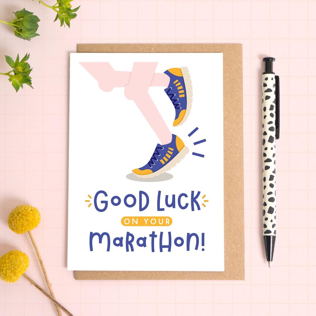 Marathon Good Luck Card - Running Card - Etsy