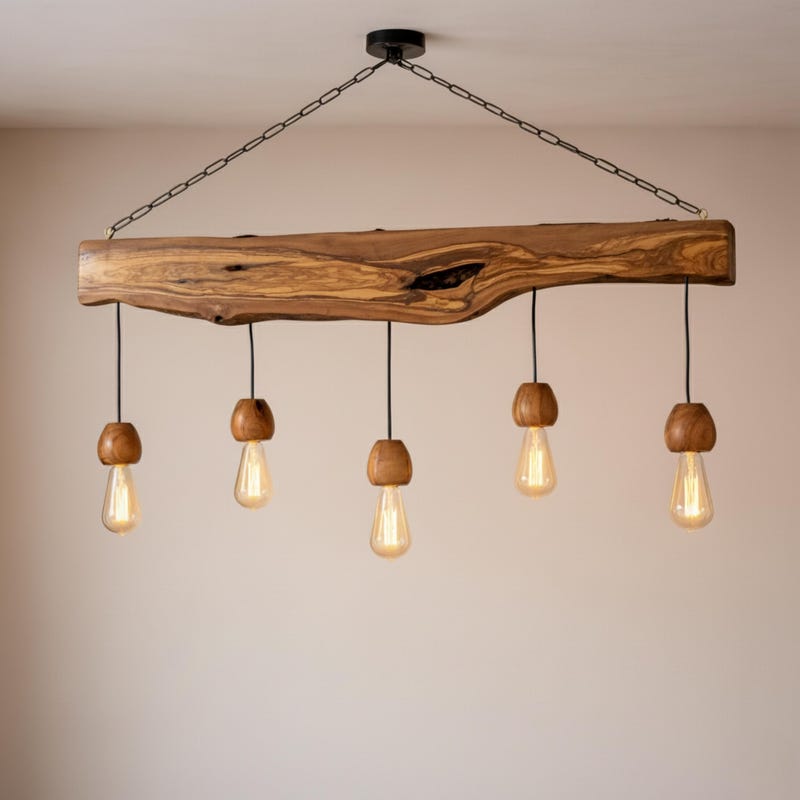 Live Edge Wood Chandelier - Etsy