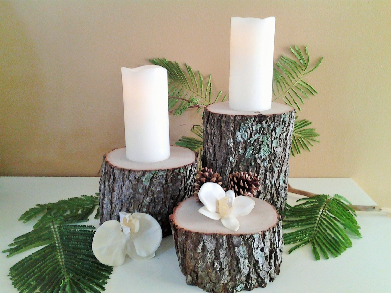 3 Rustic Tree Stumps Farmhouse Decor Holiday Decor - Etsy