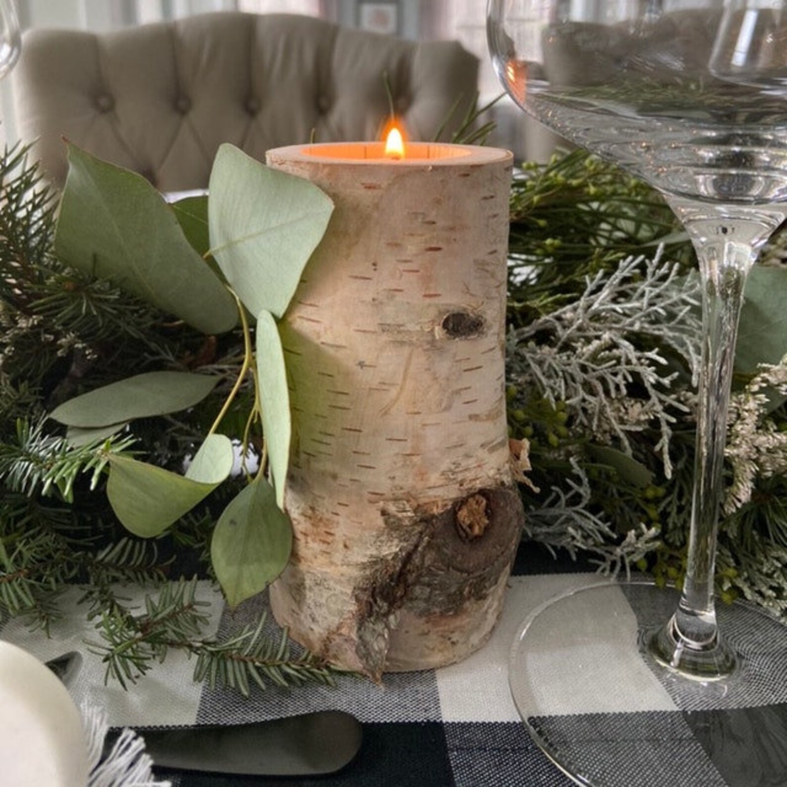 3 Tall Birch Candle Holders Birch Tree Candles Birch Logs - Etsy