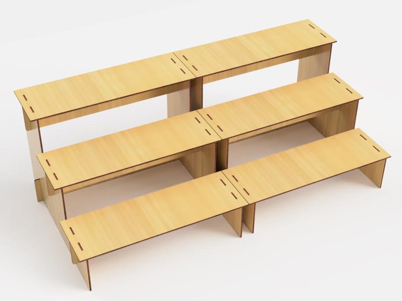 Laser Cut Three-level Trading Shelf - Market Portable Display Stand ...