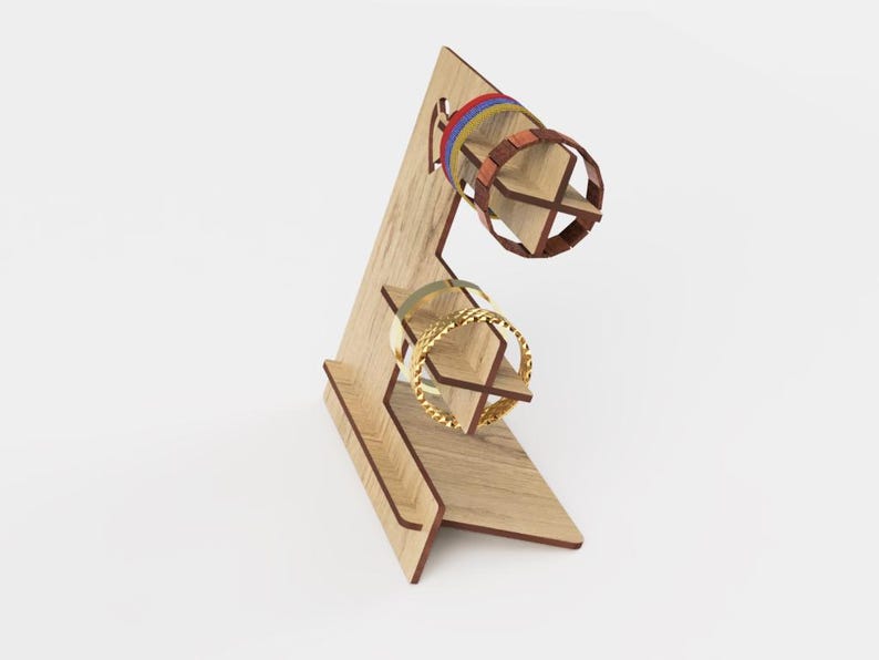 Laser Cut Files Set Simple Bracelet and Watch Stand, Jewelry Holder ...