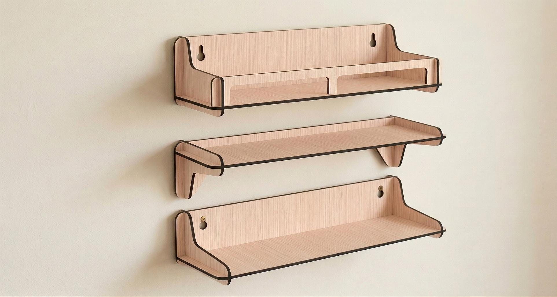 Wall Shelf Bundle Laser Cut File, Floating Shelf SVG, Minimalist ...
