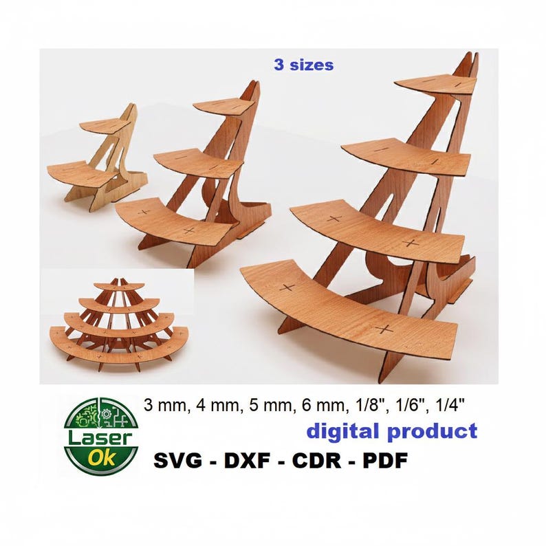 Laser Cut Display Shelf 3 Sizes, Craft Fair Display Stand, Tabletop ...