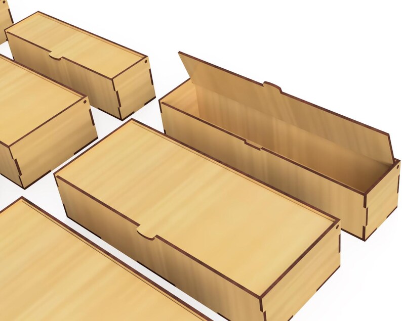 Laser Cut File Small Wooden Boxes With Lid, Box Template Digital ...